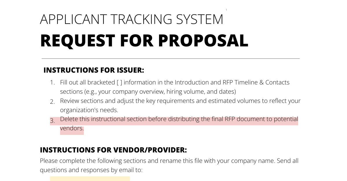 Free ATS RFP Template: Vetted Questions for Vendor Selection